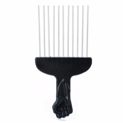 5 x Afro Metal Comb With Black Fist Pik Unitangle African Hair Pik 5 ...