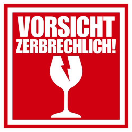 Vorsicht zerbrechlich Aufkleber - Achtung Glas Warnaufkleber Umzug ...