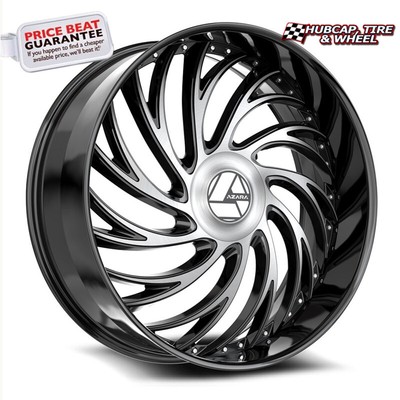 AZARA AZX-101 GLOSS BLACK & MACHINED - 28X9.5 - 6x135 BP, 22MM Offset ...