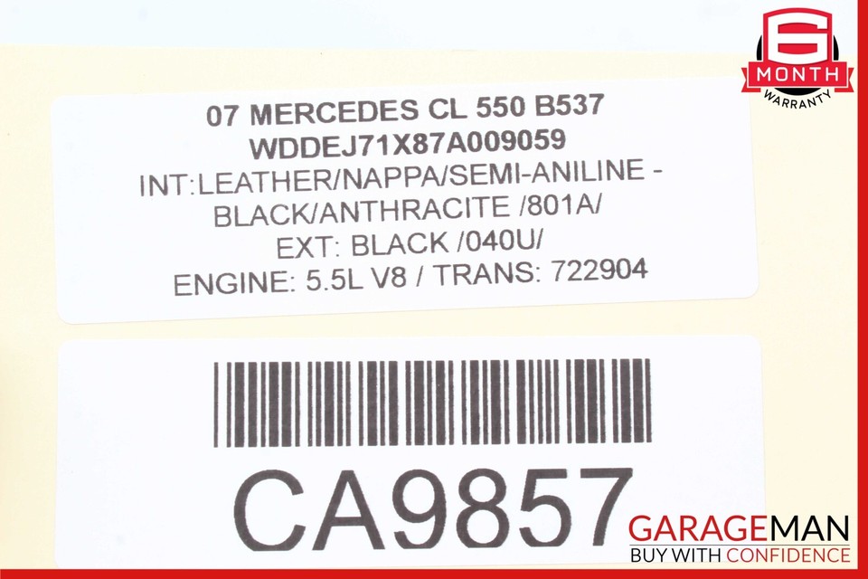07-09 Mercedes W216 CL550 Power Brake Booster Master Cylinder ...
