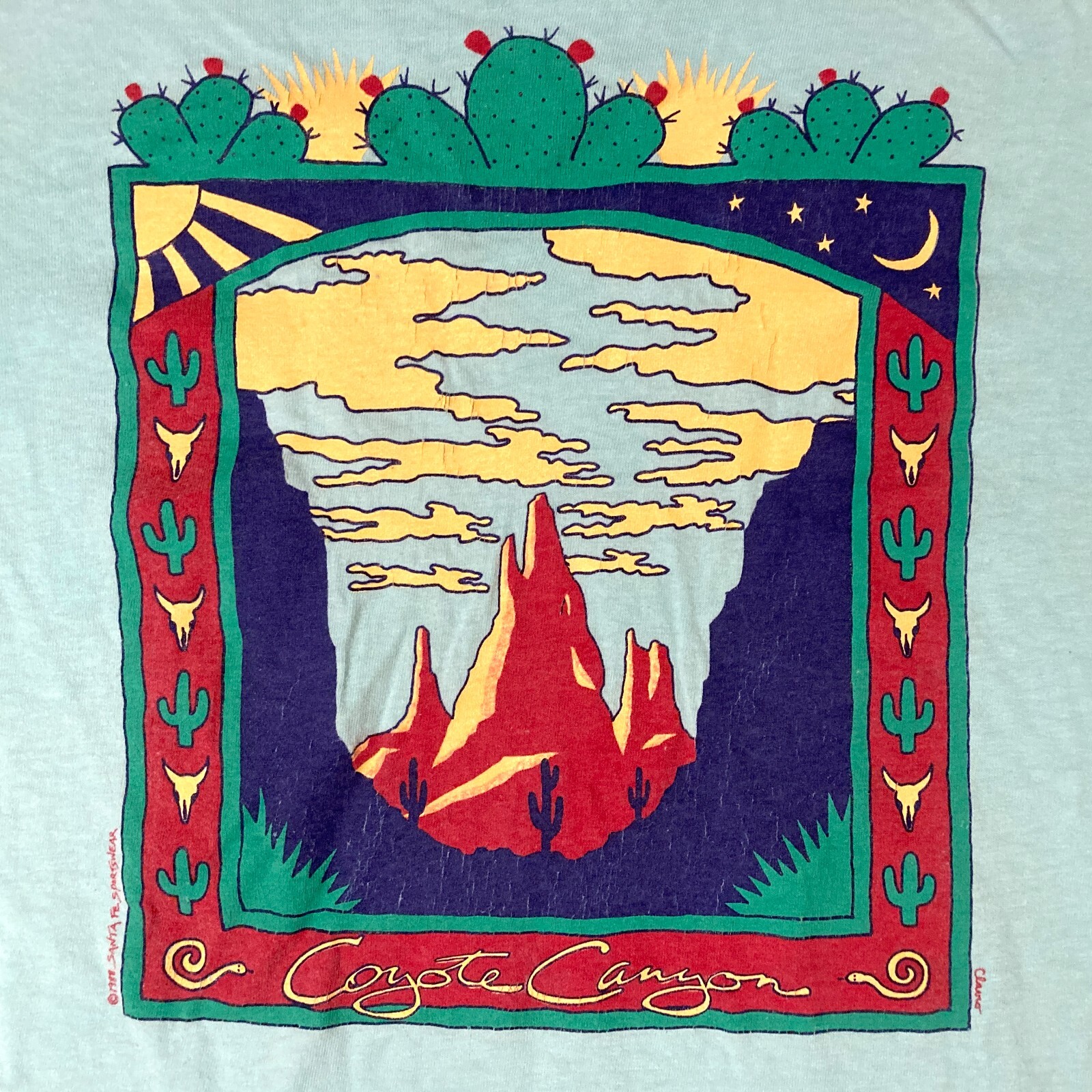 Vintage 1980's Coyote Canyon MOAB Utah Graphic Print … - Gem