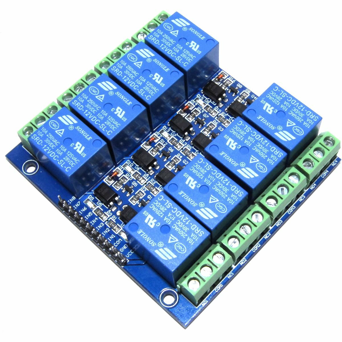 LC Technology Relay Module 1 2 4 8 Channel 5 12V 250V AC 30V DC Flux ...