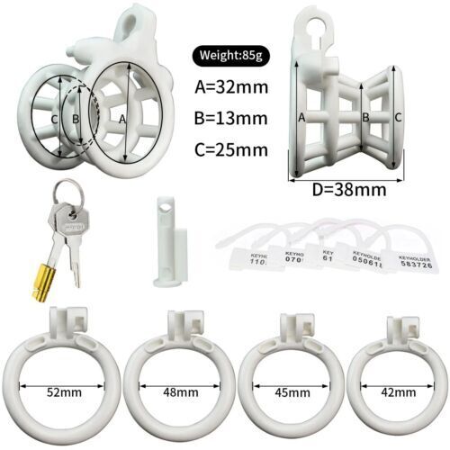 Resin Male Chastity Device Inverted Chastity Cage Locks Belt with 4 ...