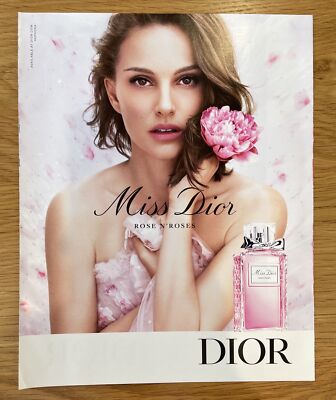 Miss Dior Rose an’ Roses Perfume Natalie Portman 2021 Print Ad Pink ...