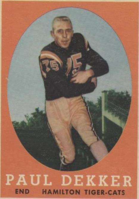 1958 Topps CFL - Paul Dekker #20 (RC) for sale online | eBay