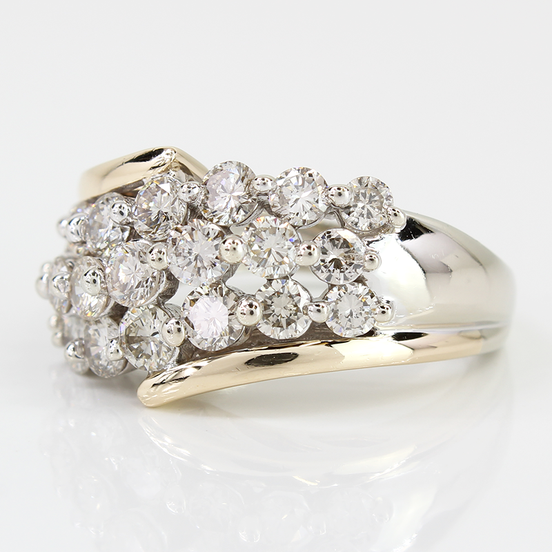 14k Yellow Gold 21-Diamond Ring | eBay