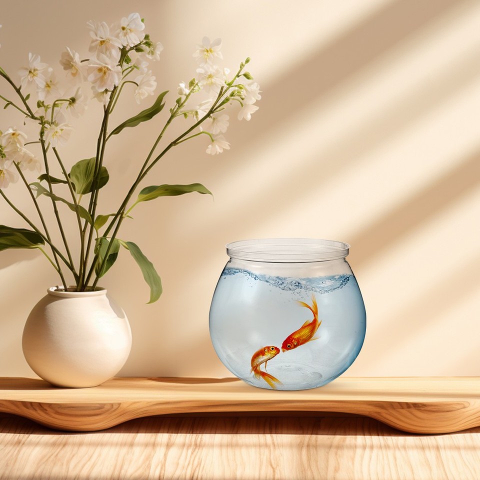 3pcs Fish Bowl Plastic Small Aquarium Desktop Fish Tank Fish Bowl Betta ...