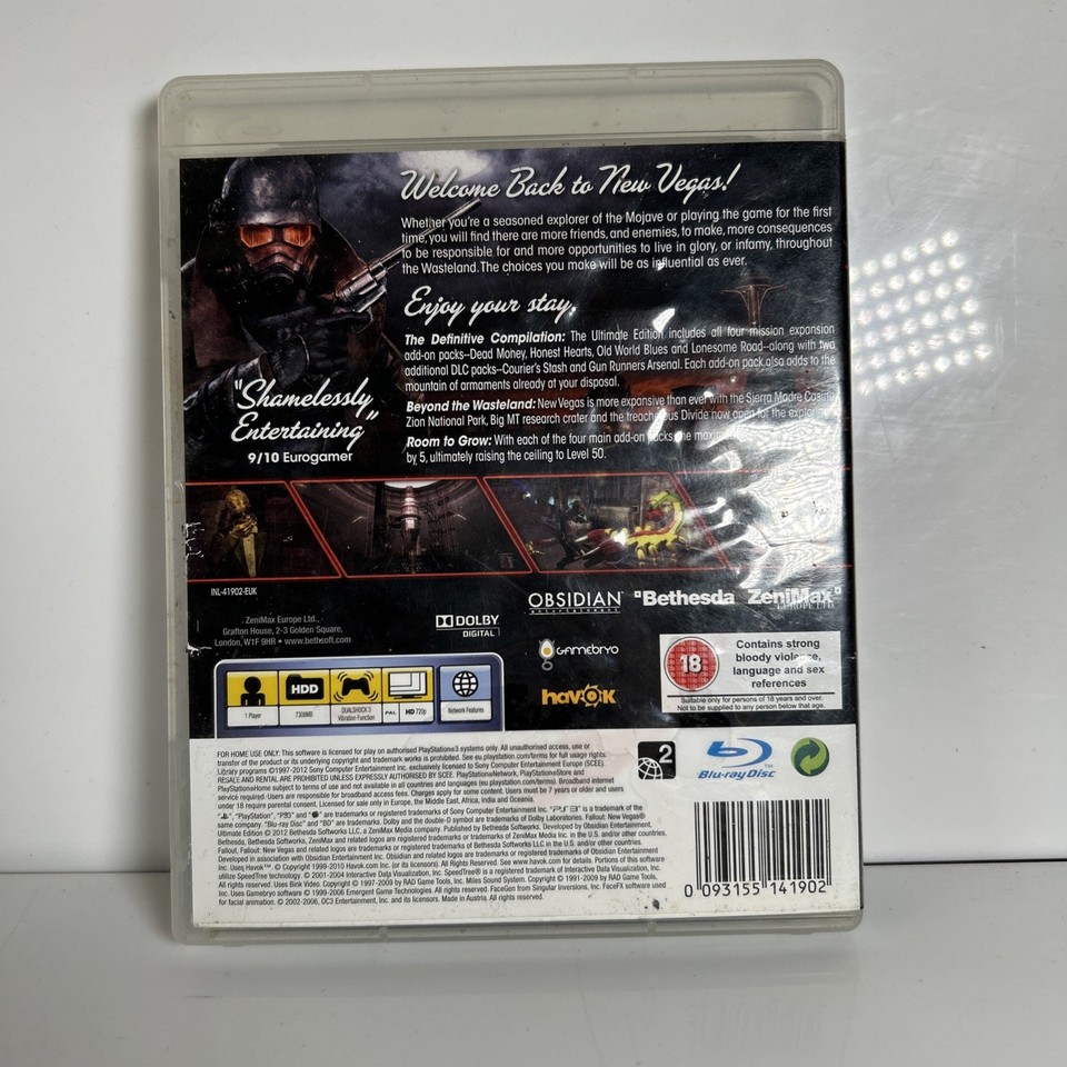 Fallout: New Vegas: Edición Definitiva (PlayStation 3 PS3) VGC ...