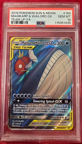 PSA 10 2019 MAGIKARP & WAILORD GX FULL ART SUN & MOON #160 (G62) | eBay