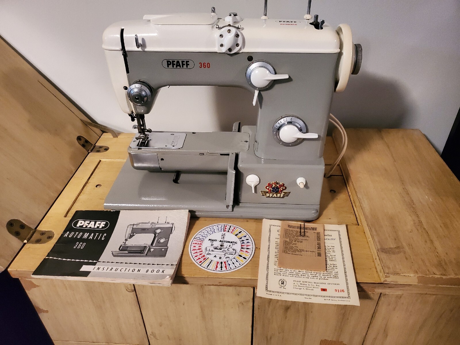 PFAFF 360 GERMAN HEAVY DUTY INDUSTRIAL FREE ARM SEWING MACHINE WITH ...