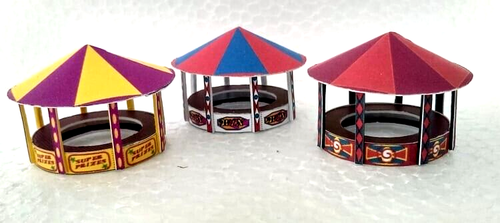 HO Scale Carnival Fair 3 Round Game Booths Card Kit U Build LEDs Rare ...