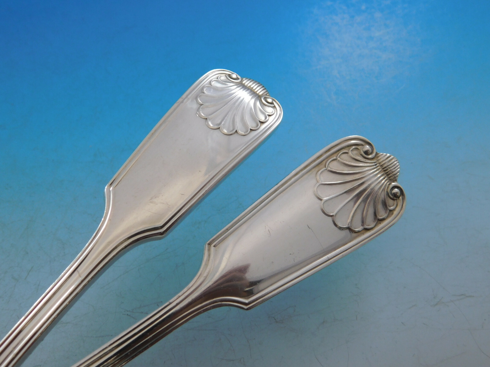 Fiddle Thread & Shell CJ Vander English Sterling Silver Flatware Set 30 ...