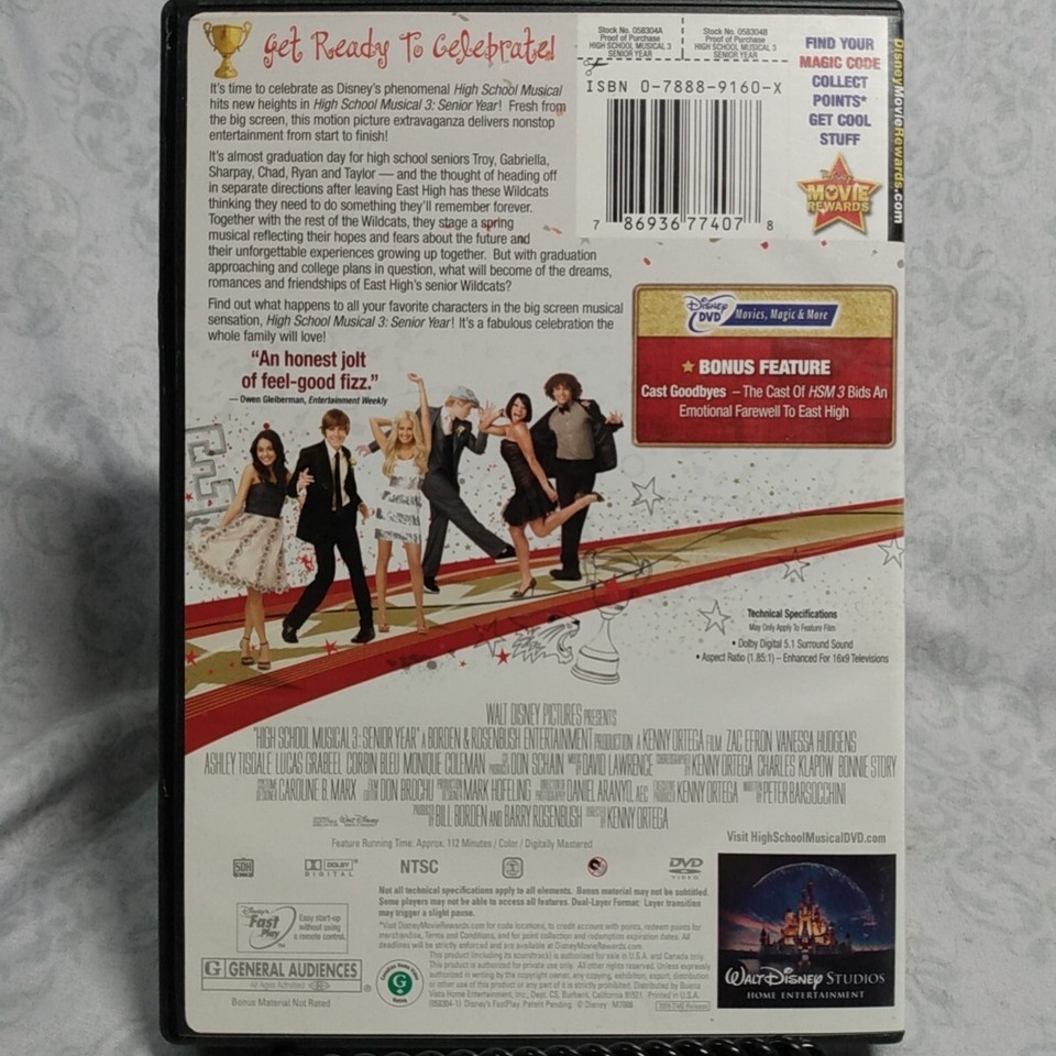 High School Musical 3: Senior Year (DVD, 2008) SWB Combined Shipping ...