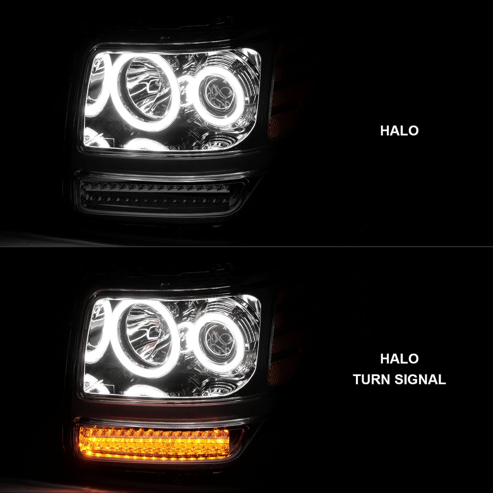 2007-2012 For Dodge Nitro LED Turn Signal Projector Chrome Headlights ...