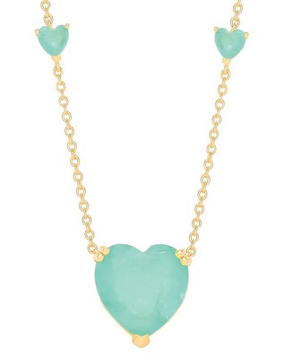 Plated Green Heart Necklace Sterling Silver | eBay