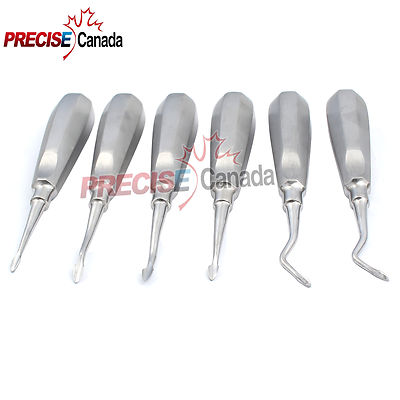 SET OF 6 DENTAL SPADE ELEVATORS LEFT+ STRAIGHT+RIGHT+DISTAL+MESIAL+ ...