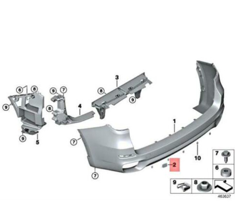 OEM BMW X5 F15 M REAR BUMPER RIGHT TOW EYE COVER 51128062758 GENUINE | eBay