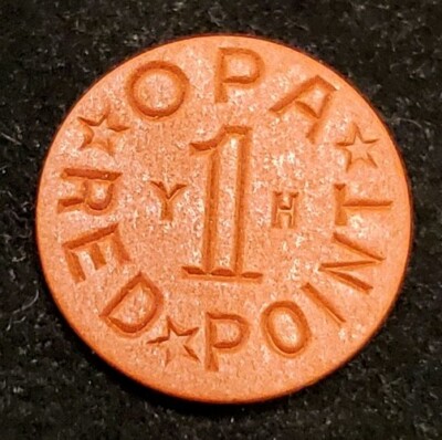 WWII OPA "YH" RED POINT RATION TOKEN COIN RARE COIN ☆ t5170 | eBay
