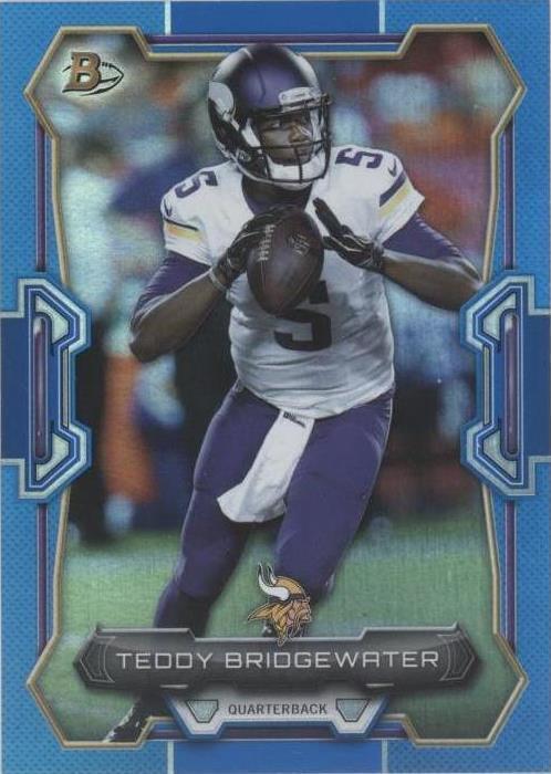 2015 Bowman - Teddy Bridgewater #65 Blue Rainbow Foil /99 for sale ...