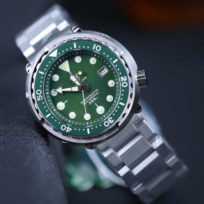 STEELDIVE Green men automatic watch 30ATM waterproof dive watch ...