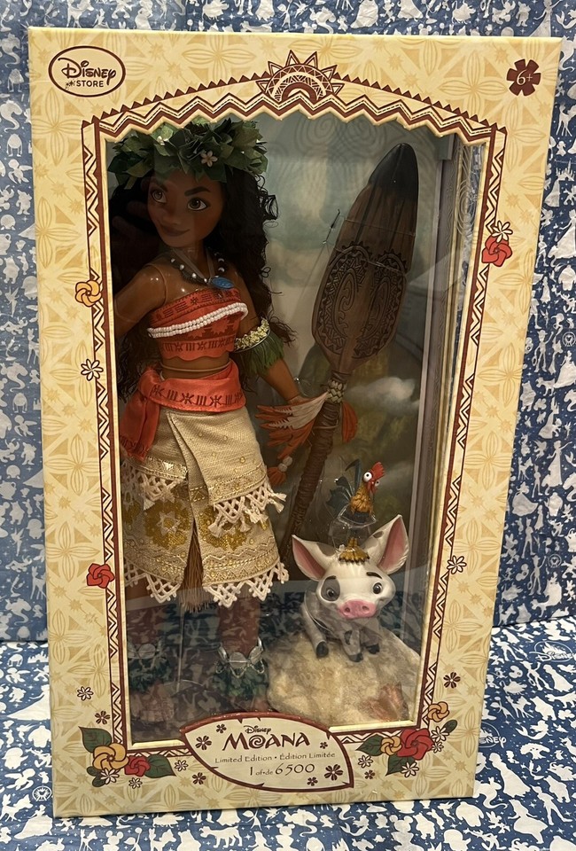 NEW Disney Store Moana Limited Edition LE Doll 17” Heirloom Pua and Hei ...