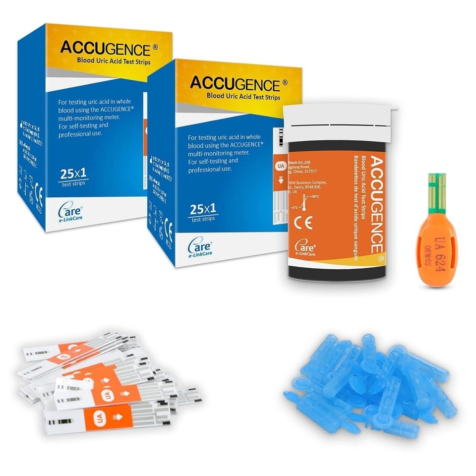 ACCUGENCE Uric Acid Test Kit, Home Uric Acid Test Meter + 25 Test ...