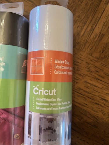 Cricut Lot 5 Rolls Vinyl Window Cling White Gold Brown American Crafts ...