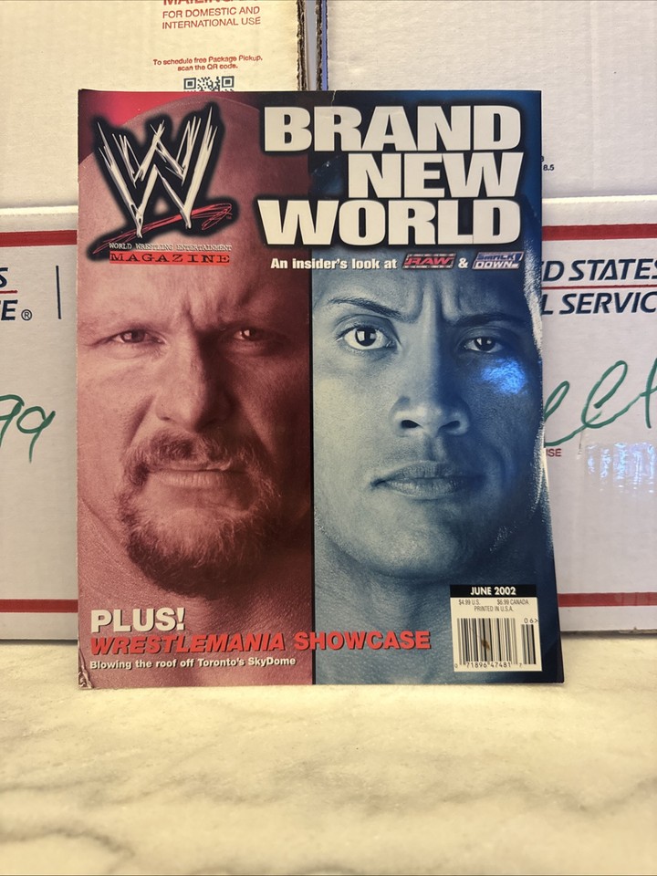 * WWE Magazine 6/2002 THE ROCK Stone Cold Steve Austin WRESTLEMANIA ...