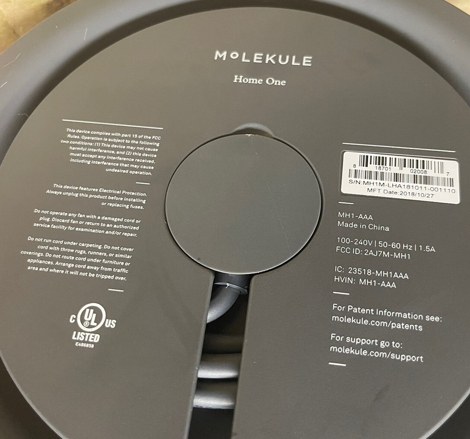 Molekule Home One Air Purifier MH1-AAA | eBay