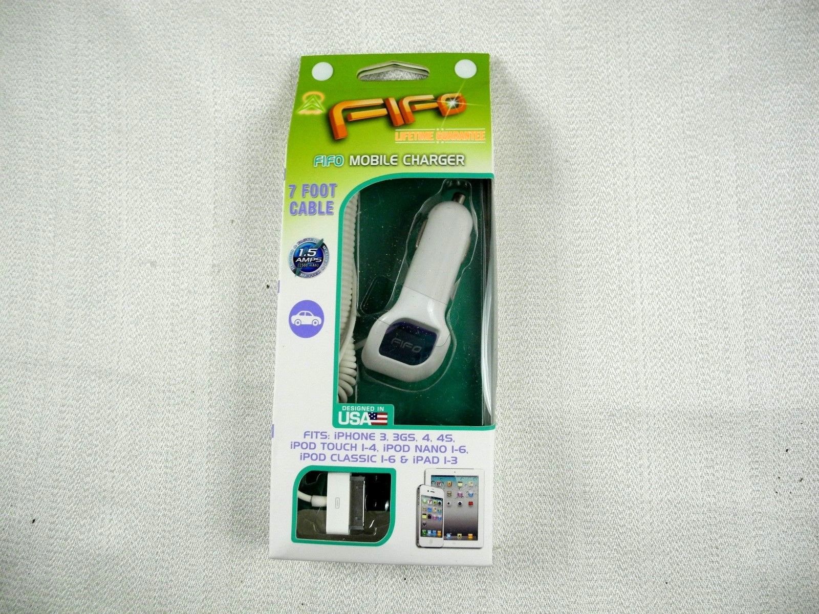 FIFO MOBILE CHARGER (White) 7ft Cable for Iphones 3-4, ipod 1-4, Nano1 ...