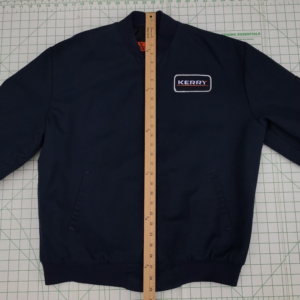 Red Kap Work Bomber Jacket Quilt Lined Men’s Size Large Distressed ...