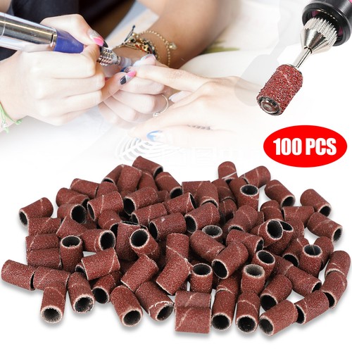 100 Pieces Extra Coarse Grit #80 Sanding Bands for Nail Drill Bits File ...