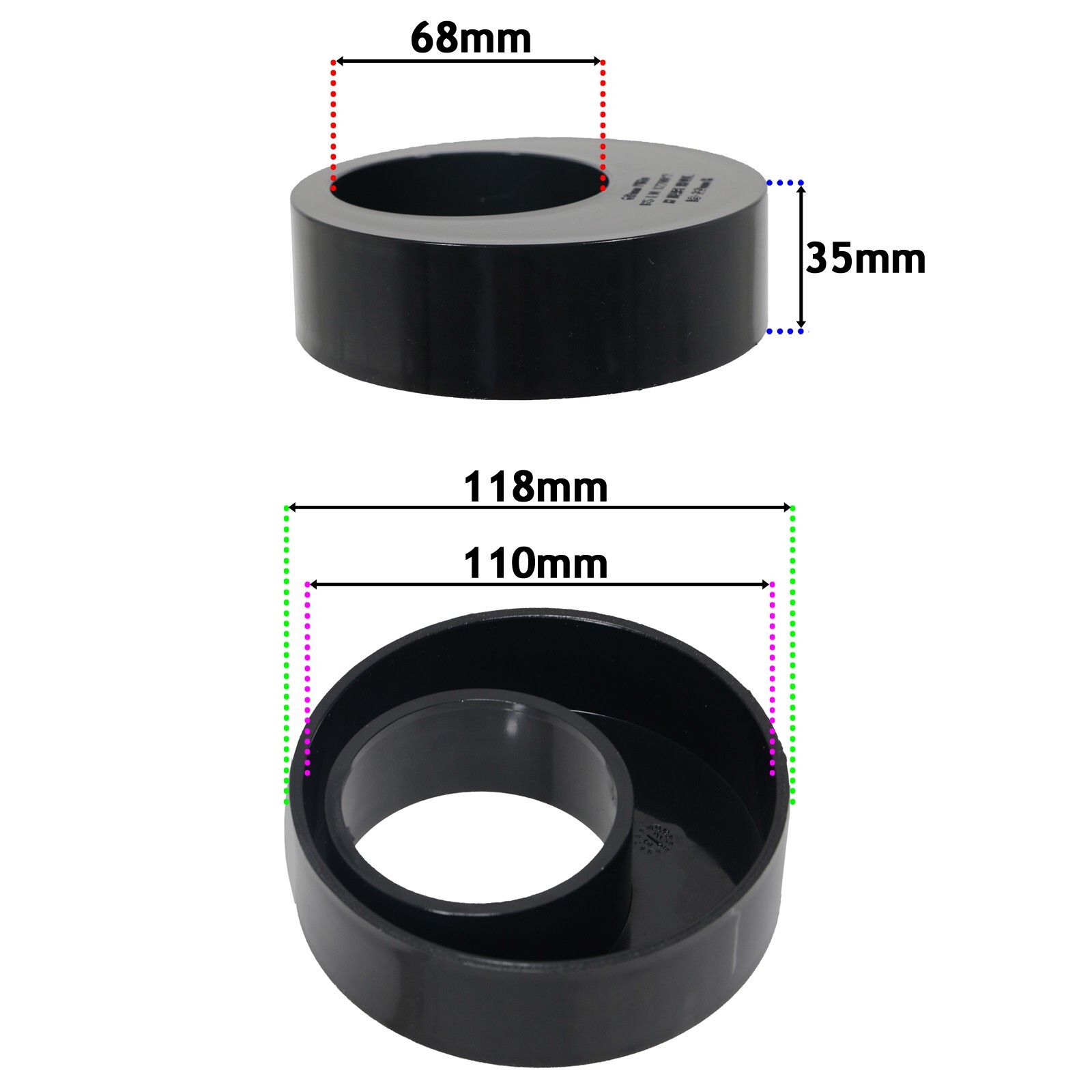 Gutter Down Pipe Adaptor 68mm Rainwater Drain 110mm Underground ...