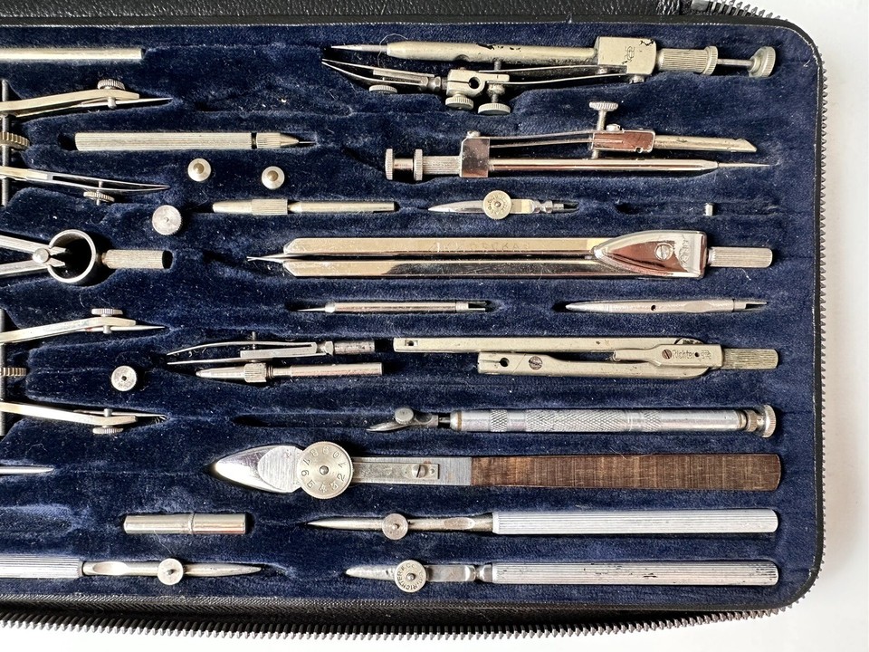 Technical/Geometry/Maths/Drawing Instrument Set math E.O. Richter&CO ...