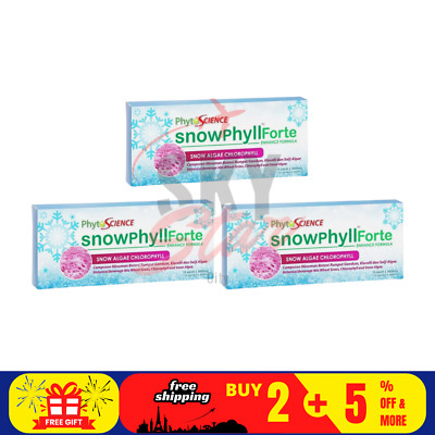3 X Phytoscience Snowphyll Forte Snow Algae Chlorophyll & Mulberry Leaf ...