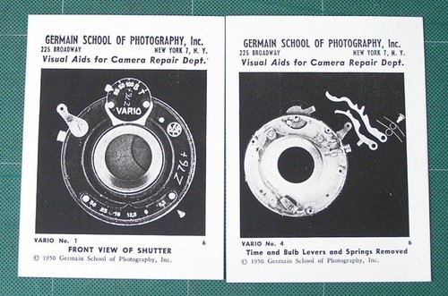 Visual Aids for Camera Repair - Vario Shutter - Set of 6 Cards: Reprint ...