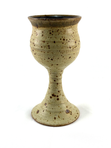 Vtg Studio Art Stoneware Pottery Challis Wine Cup Goblet signed George ...