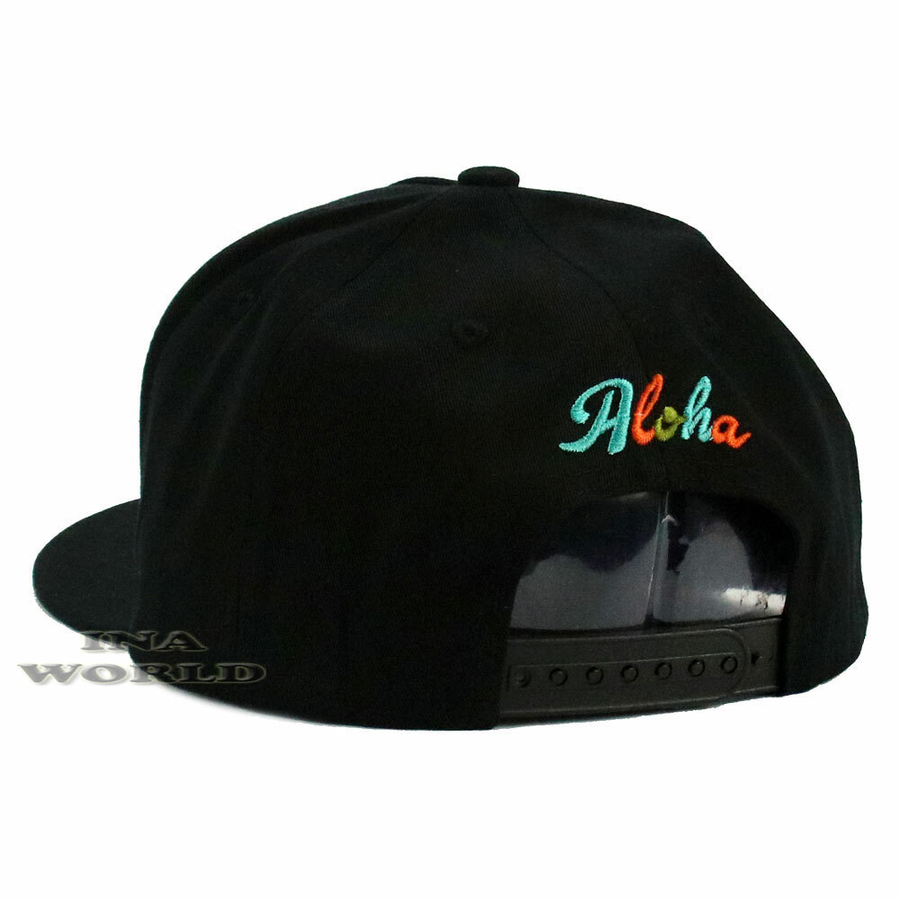 ALOHA HAWAII Hat Hawaiian Flower Embroidered Snapback Flat Bill ...