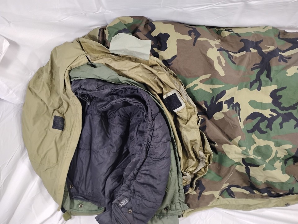 USGI MILITARY 3 PIECE SLEEPING BAG SYSTEM MSS WOODLAND GORETEX BIVY ...
