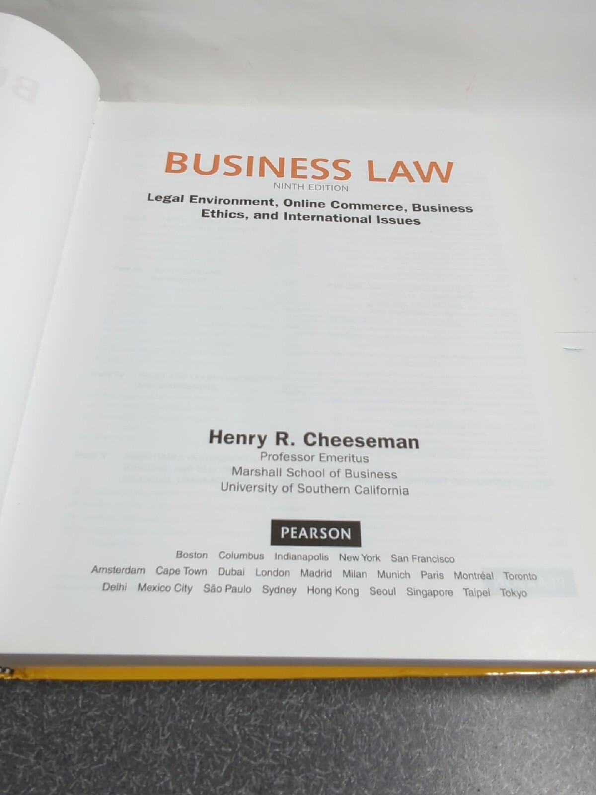 Business Law 9th Edition Pearson Publishing | eBay