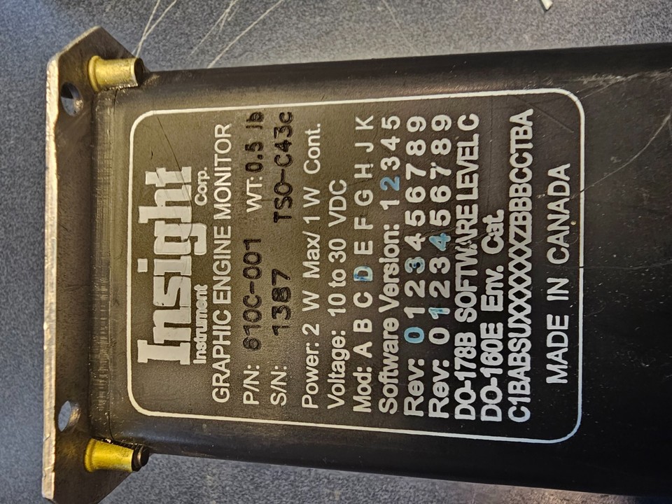 Insight G3 Engine Monitor with Probes And Connectors | 610C001 | Avionics