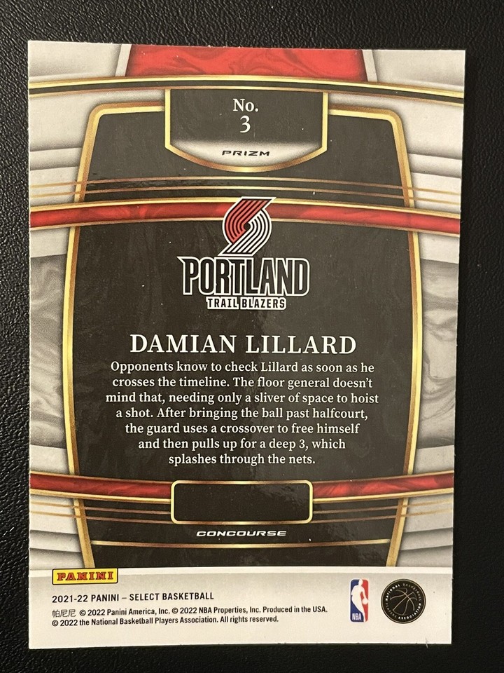 2021-22 Select Damian Lillard Blue Shimmer #3 Portland Trailblazers | eBay