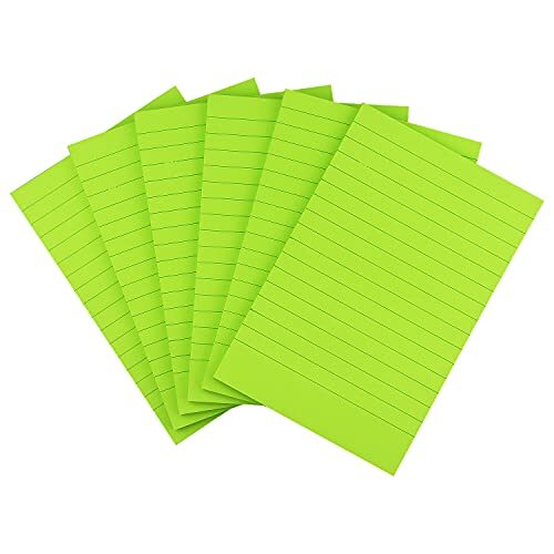 6 Pads Lined Sticky Notes with Lines 4x6 Self-Stick Notes Bright Color ...