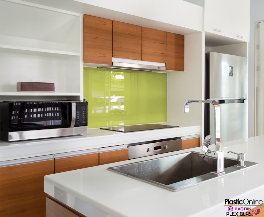 Pistachio Green Plastic Acrylic Plastic Splashback Wall covering ...