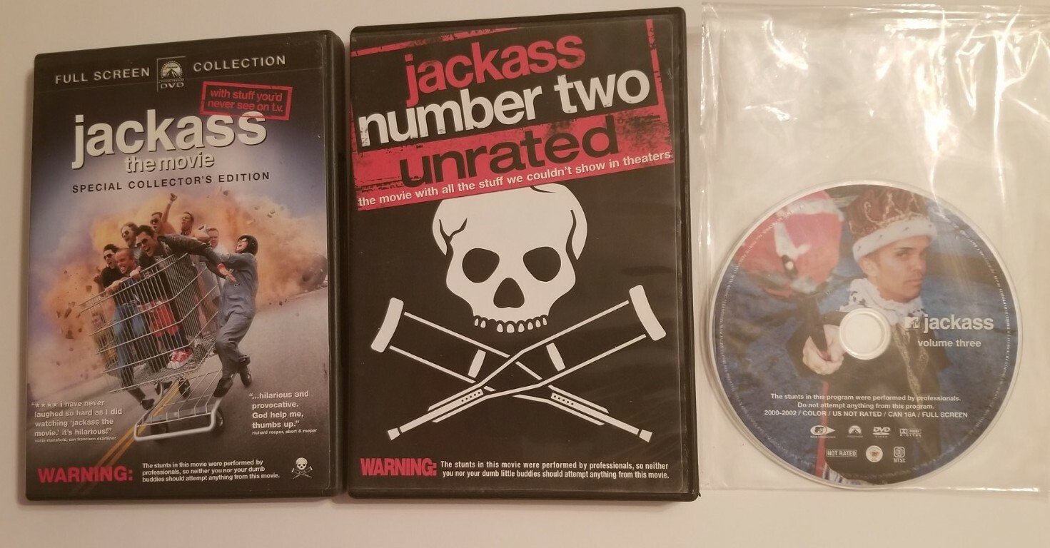 Jackass The Movie, Jackass Number 2 Unrated, Jackass Volume Three. 3 DVDs 97360566147| eBay