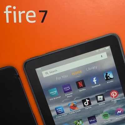 Amazon Fire 7 (12th Gen) 16GB Quad Core Wi-Fi 7 Inch Tablet Black With ...