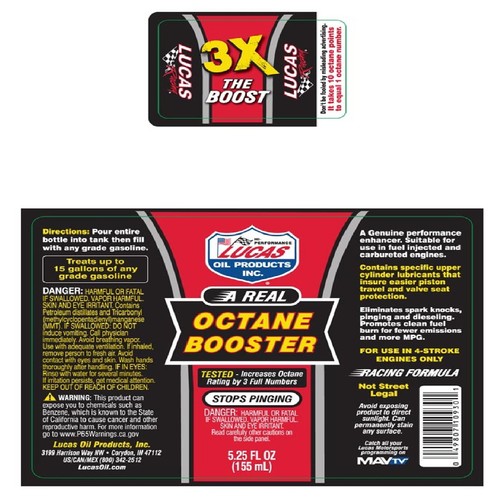 Lucas Oil 10930 Set of 12 Octane Booster Fuel Additive 5.25 Ounce ...