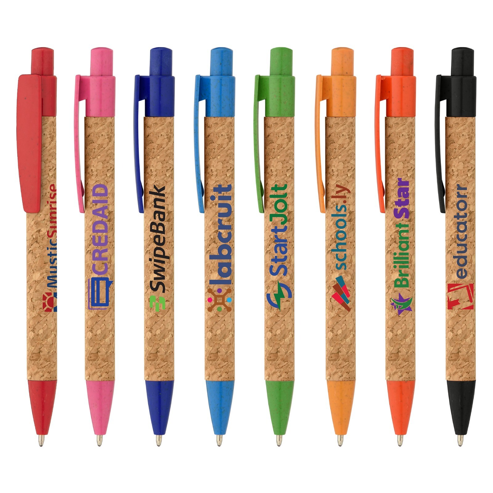 Custom Bali Cork Pen with Wheat Plastic Trim Earth Friendly Merch Logo ...