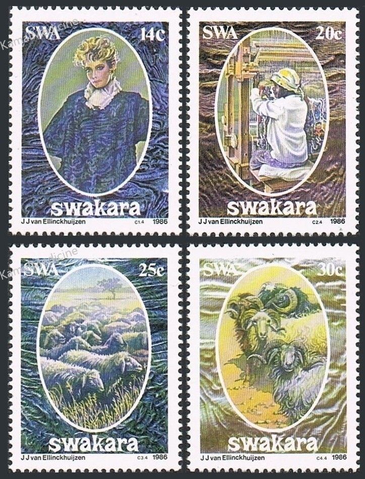 South West Africa 1986 MNH 4v, Karakul Wool Industry, Sheep. Rams | eBay