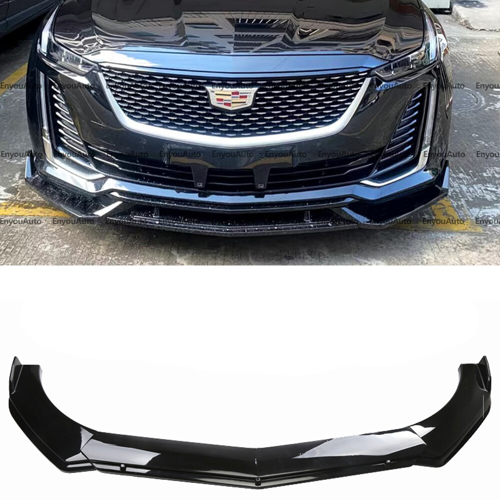 For Cadillac XT4 XT5 XT6 Front Bumper Lip Spoiler Splitter Glossy Black ...